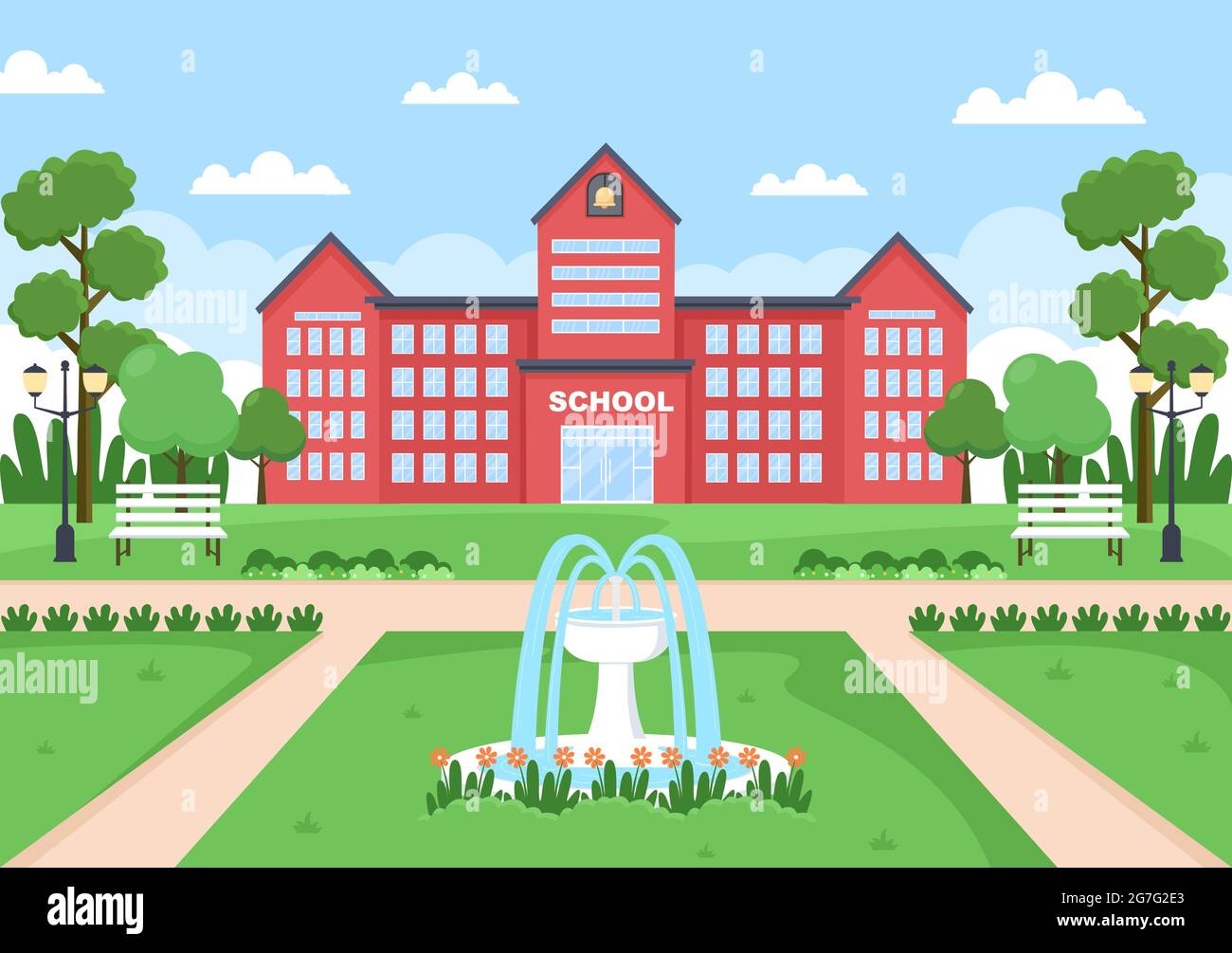 School Building Background Clipart