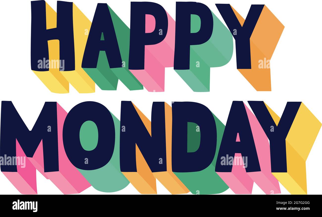 lettering of happy monday Stock Vector Image & Art - Alamy