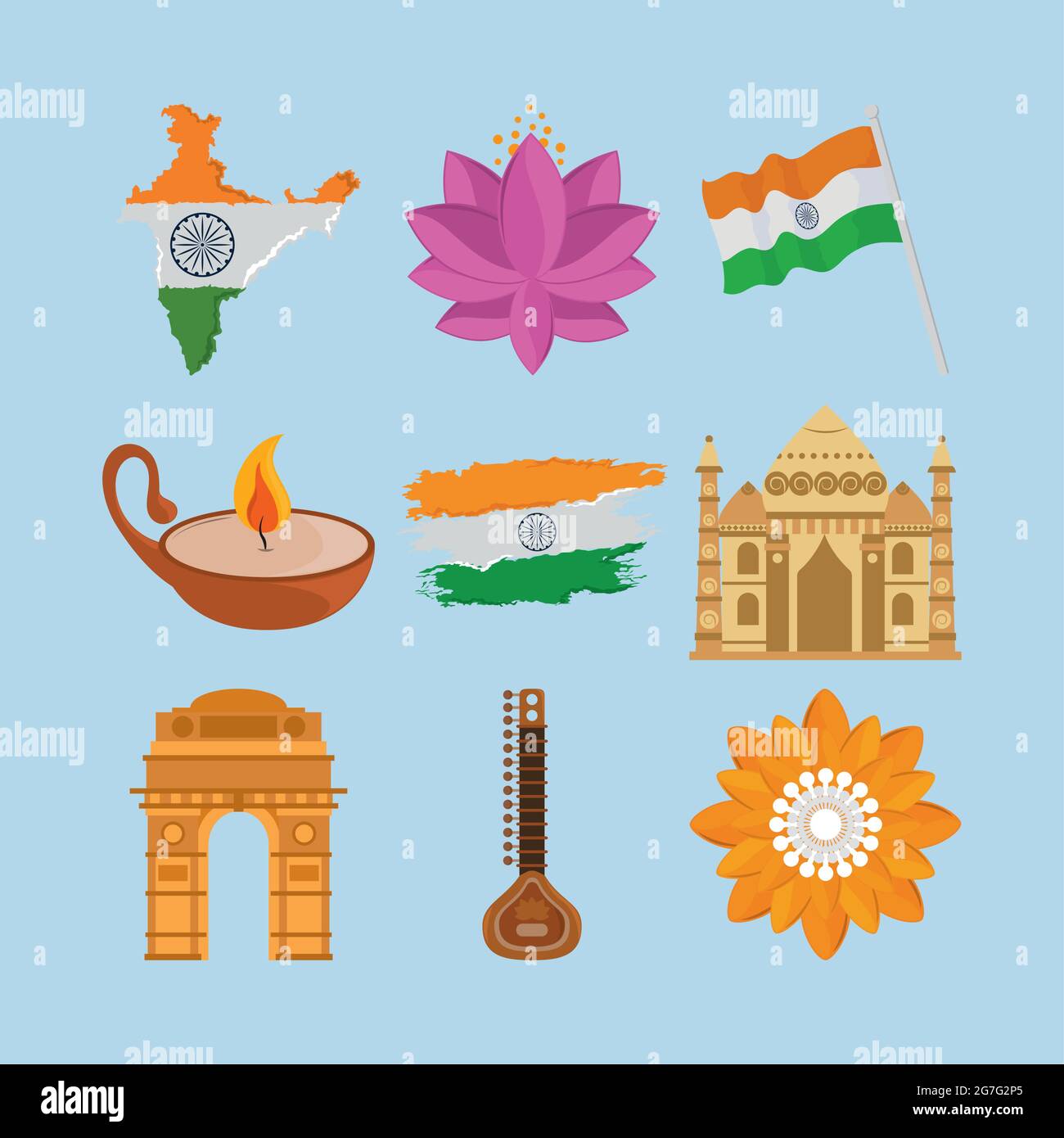 icon indian traditional objects Stock Vector Image & Art - Alamy