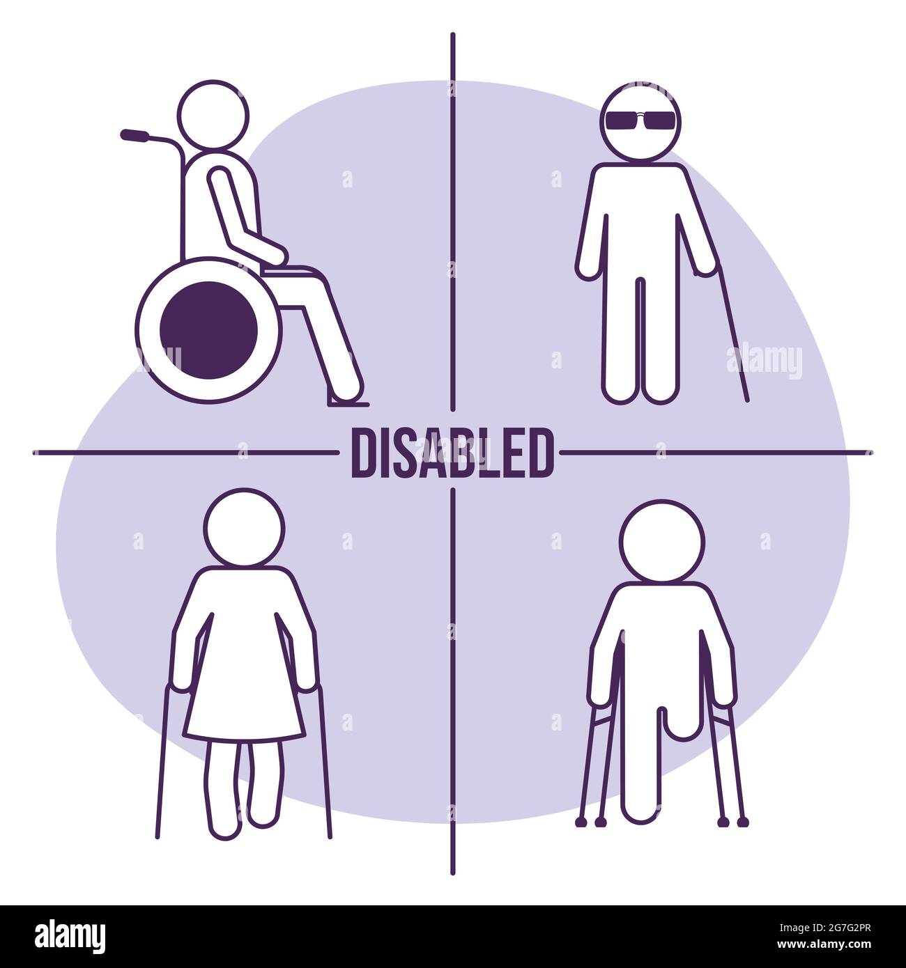 four disabled accessibility symbols Stock Vector Image & Art - Alamy