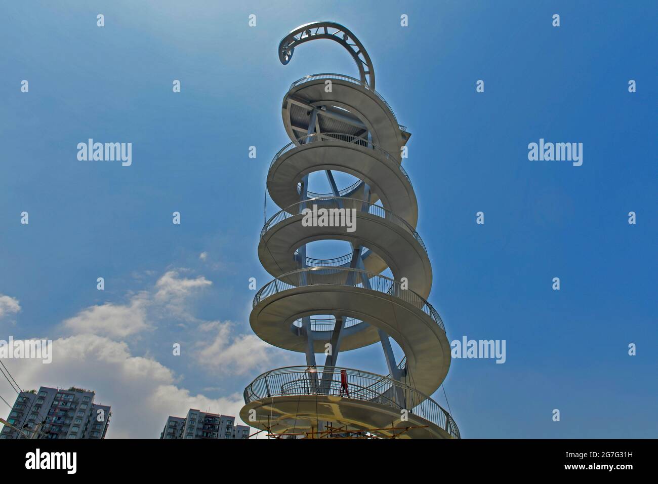 Chongqing, China, 13 July 2021Photo shows a spiral-shaped sky ladder ...