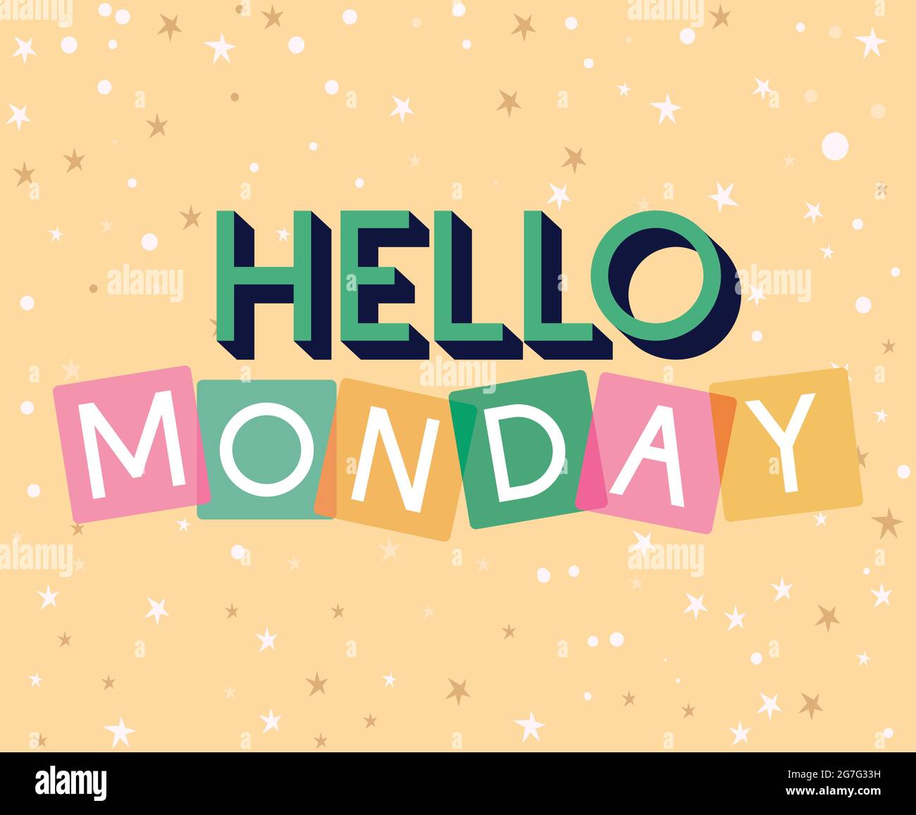 cartel of hello monday Stock Vector Image & Art - Alamy