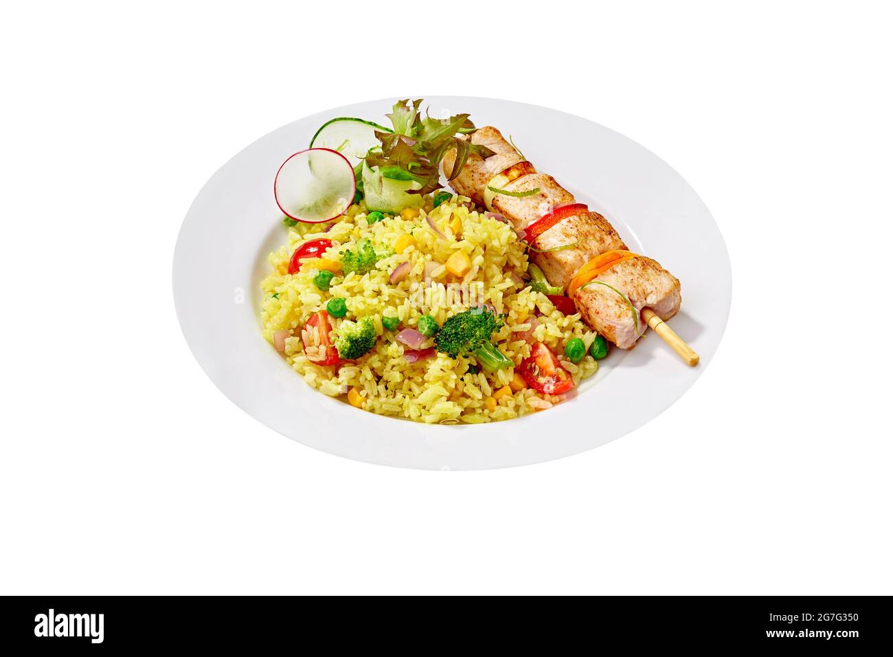 White steamed rice vegetables Cut Out Stock Images & Pictures - Alamy