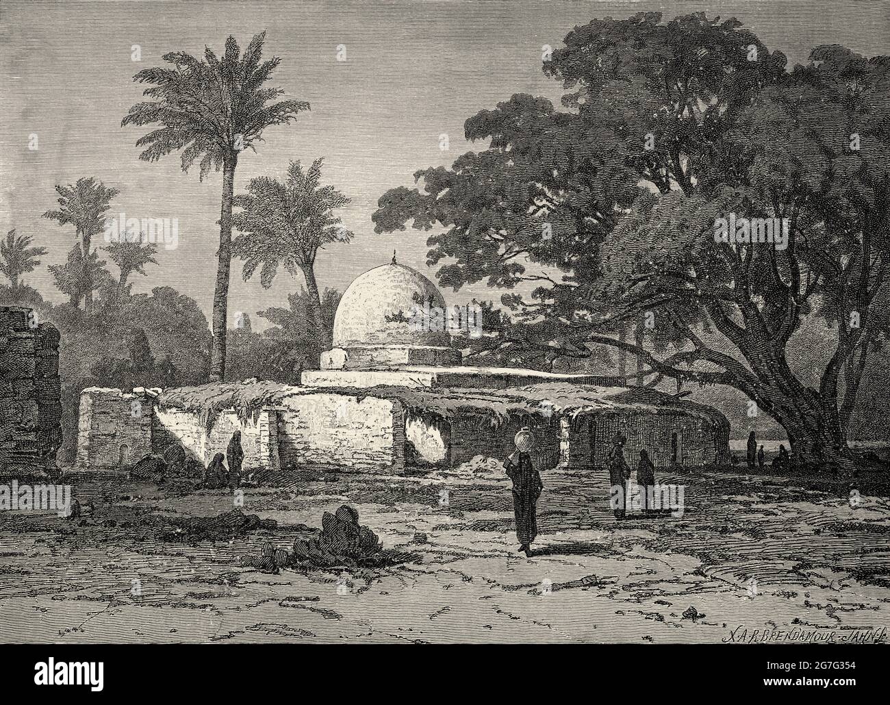 Tomb of an Arab sheikh on the island of Roda, Egypt, North Africa. Old ...