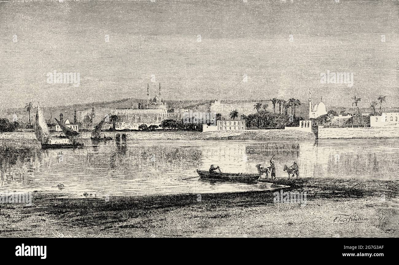 Historic view cairo egypt illustration hi-res stock photography and ...