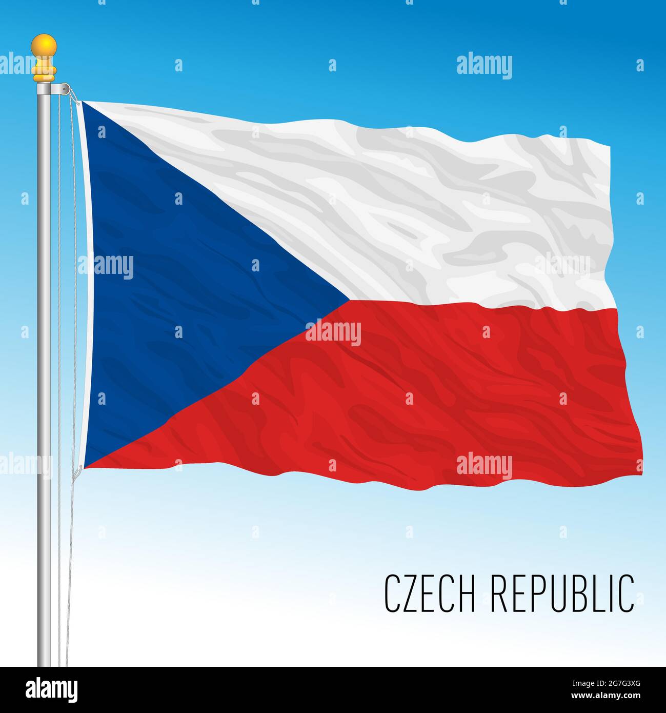 Czech Republic official national flag, European Union, vector ...
