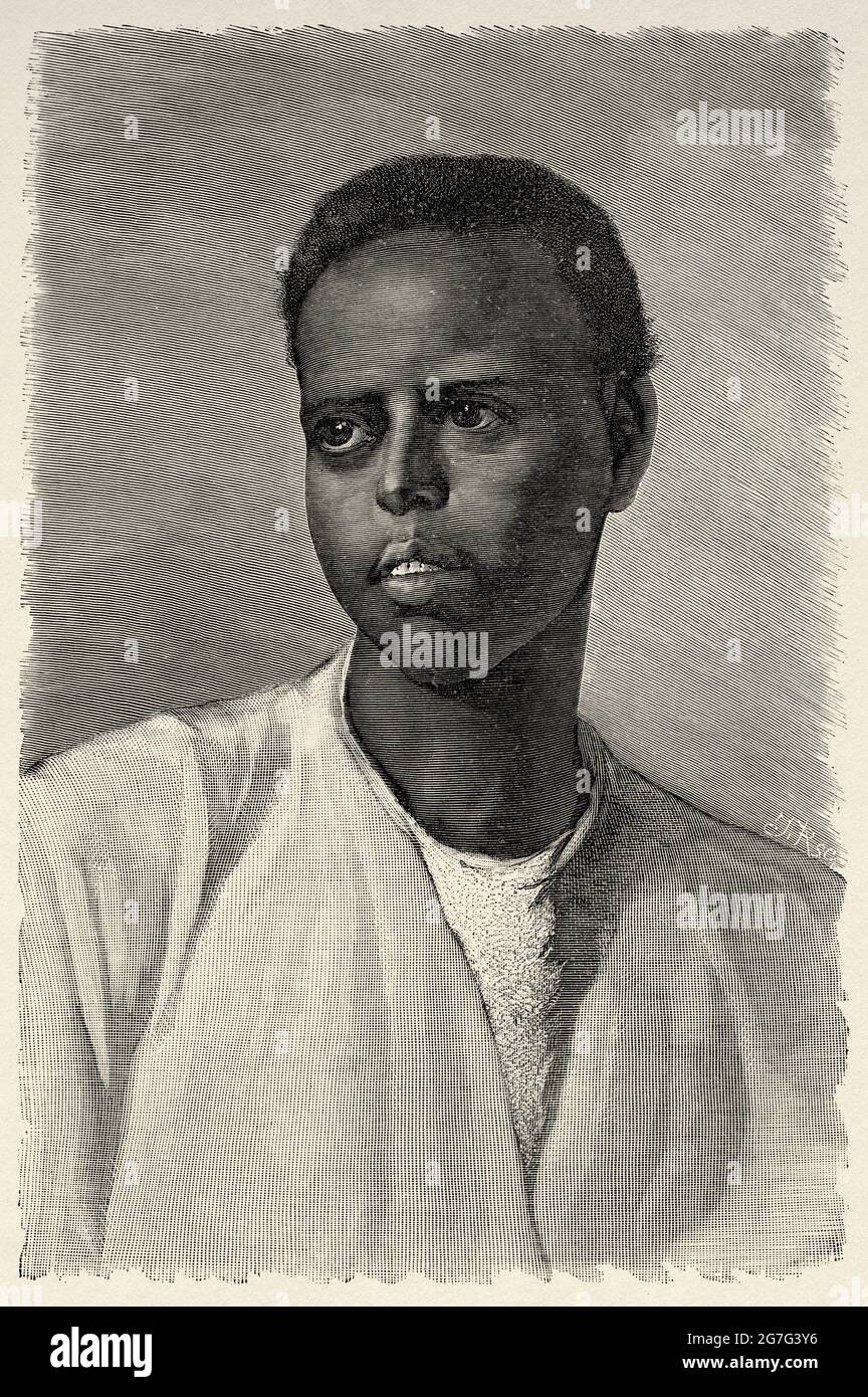 Young egyptian man storyteller, Egypt, North Africa. Old 19th century ...