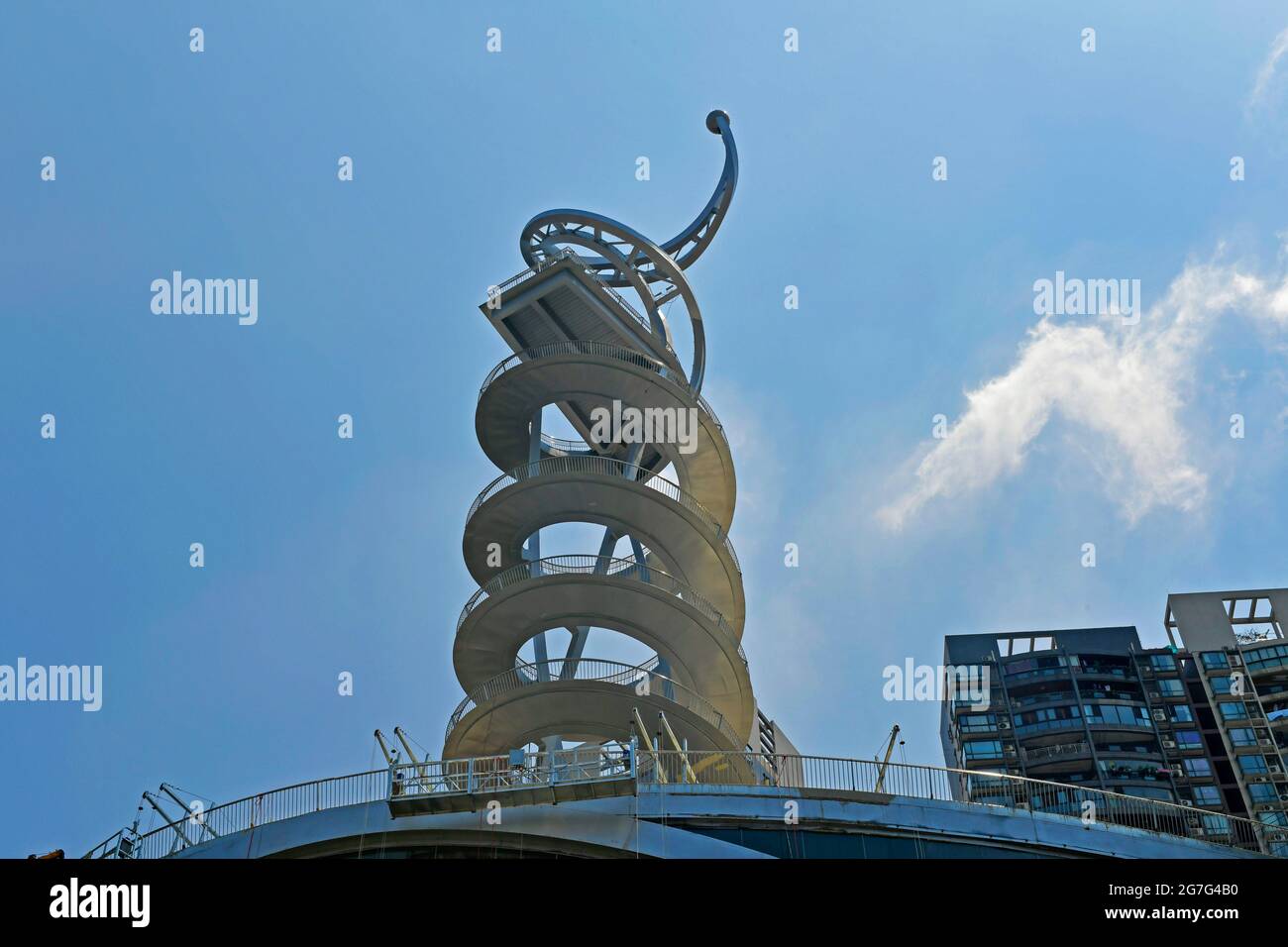 Chongqing, China, 13 July 2021Photo shows a spiral-shaped sky ladder ...