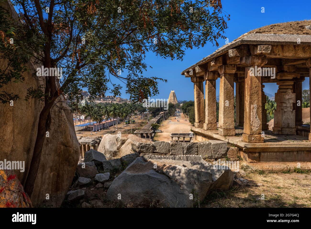Ancient Vijayanagara Empire civilization ruins of Hampi Beautiful view ...