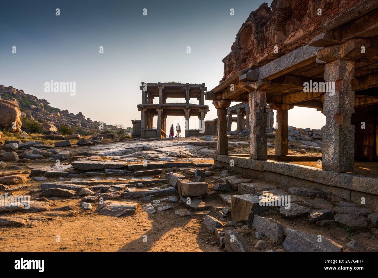 Ancient Vijayanagara Empire civilization ruins of Hampi Beautiful view ...