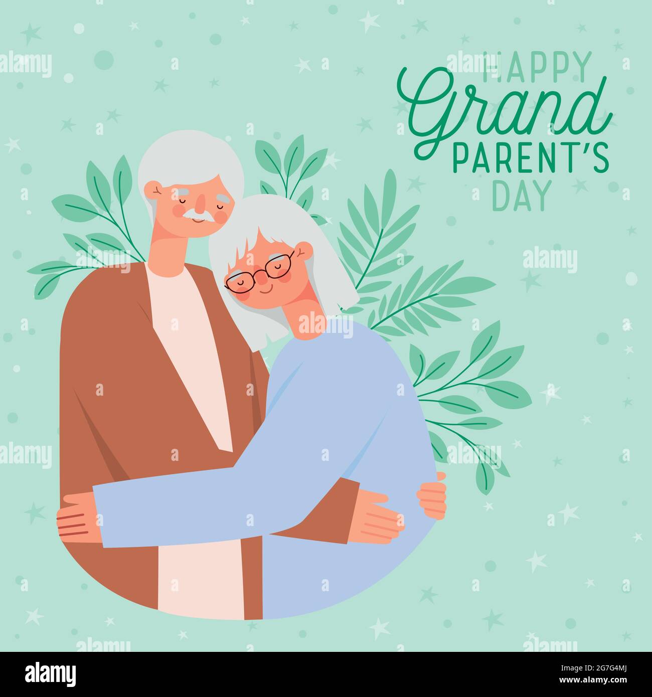 pretty grandparent day card Stock Vector Image & Art - Alamy