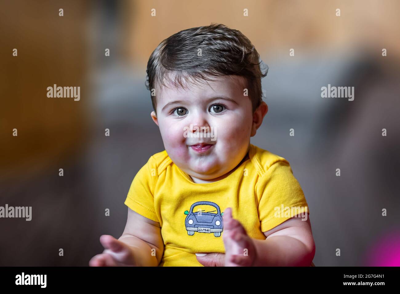 Happy 6 month baby boy Stock Photo - Alamy