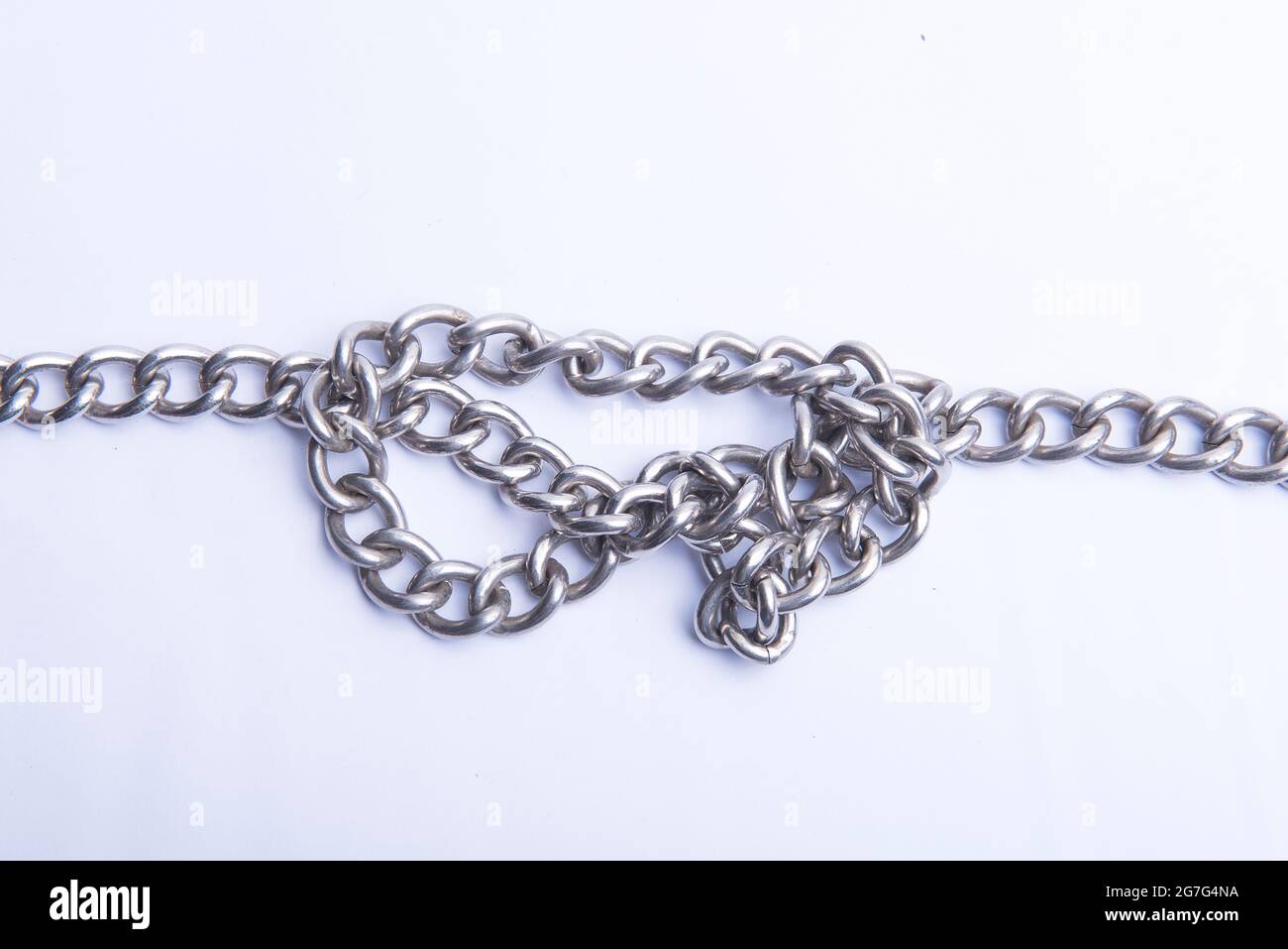 Chain of metal steel isolated over white background Stock Photo - Alamy