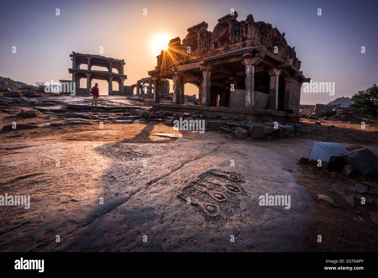 Ancient Vijayanagara Empire civilization ruins of Hampi Beautiful view ...