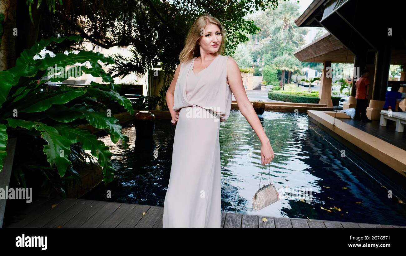 Eastern European Caucasian woman middle aged blonde hair light skin ...