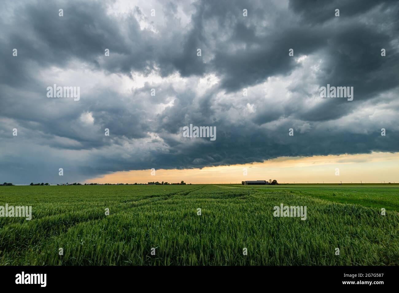 Storm clouds over grass plains hi-res stock photography and images - Alamy