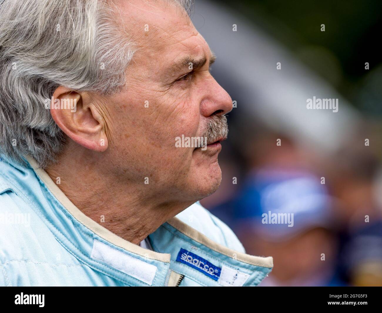 Gordon Murray in the assembly area prior to joining the track at the ...