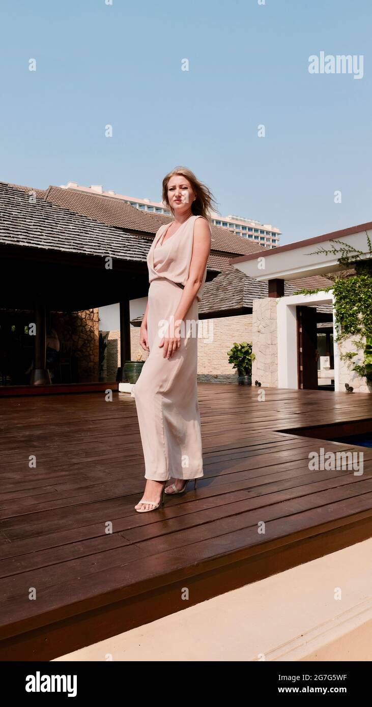 Eastern European Caucasian woman middle aged blonde hair light skin ...