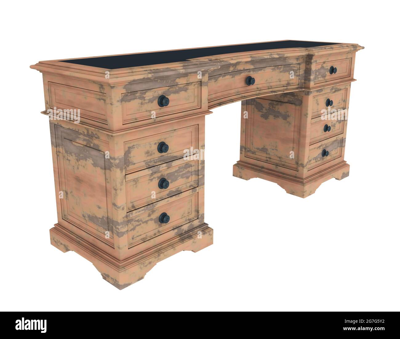 Antique desk isolated on white background Stock Photo - Alamy