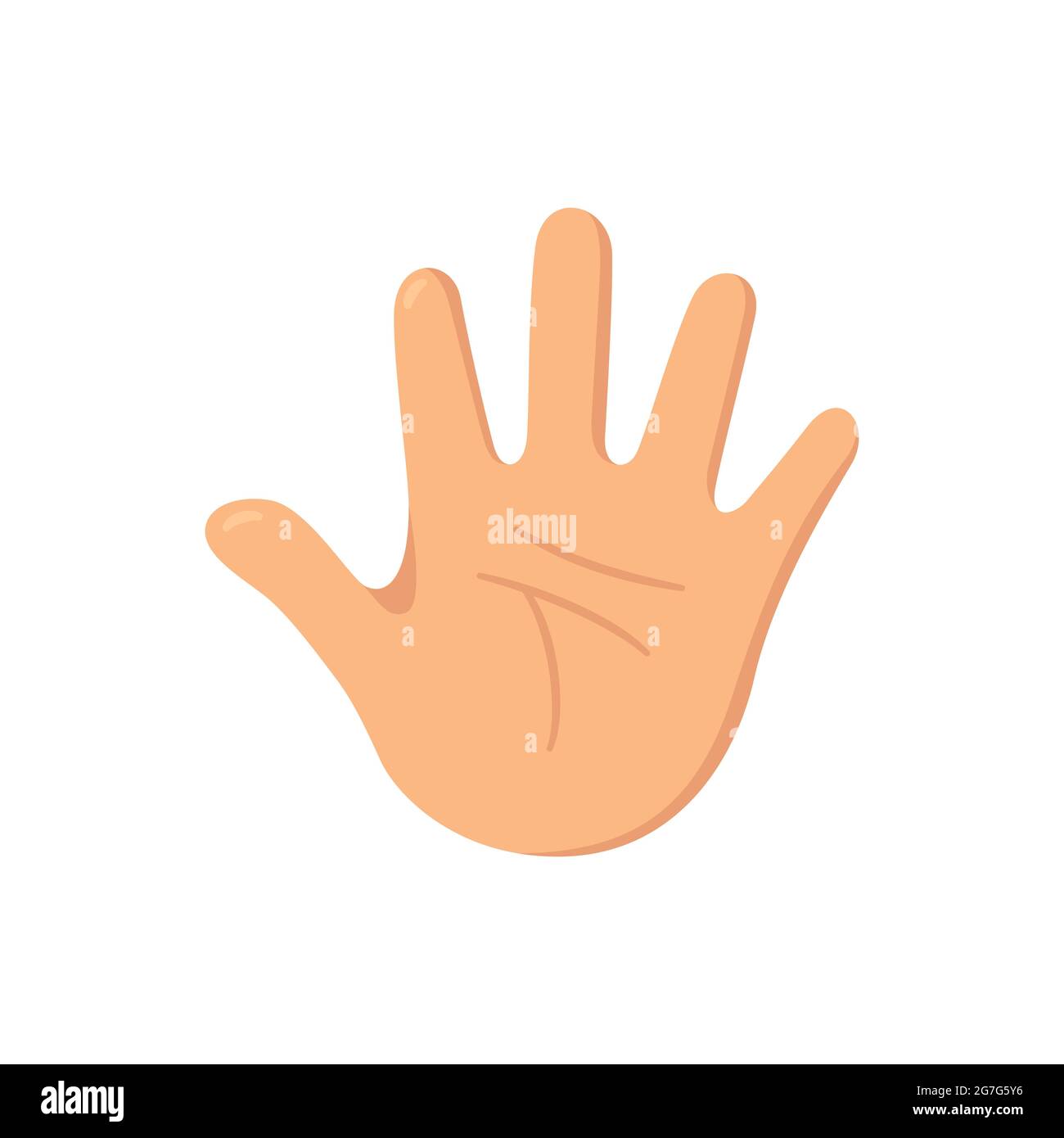 Human hand. The palm is like a sense organ. Part of the body. The organ ...