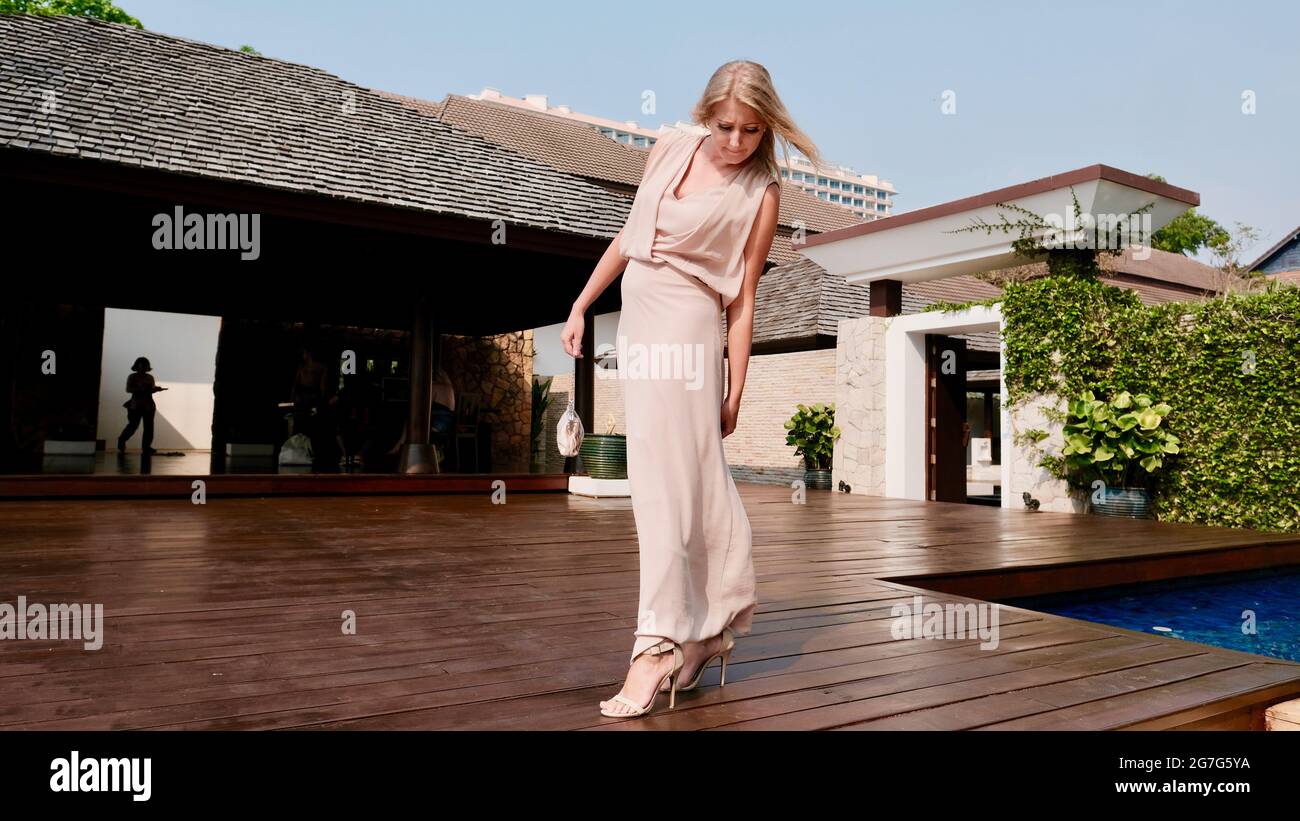 Eastern European Caucasian woman middle aged blonde hair light skin ...