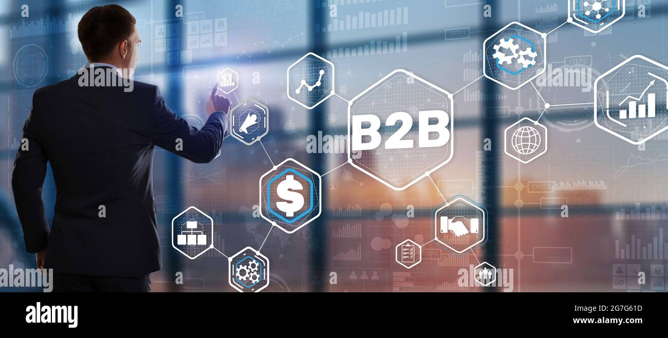 Business to business B2B. Business model on Virtual Screen Stock Photo ...