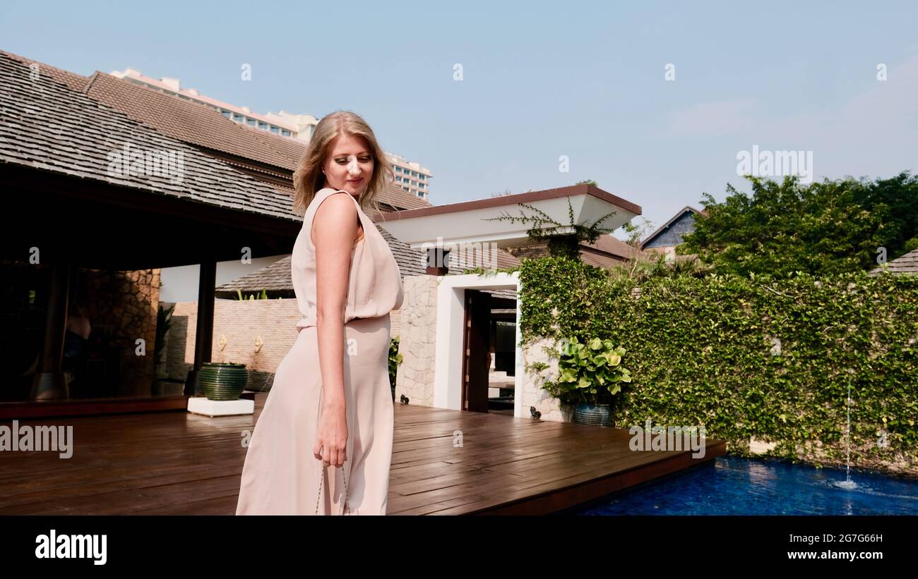 Eastern European Caucasian woman middle aged blonde hair light skin ...