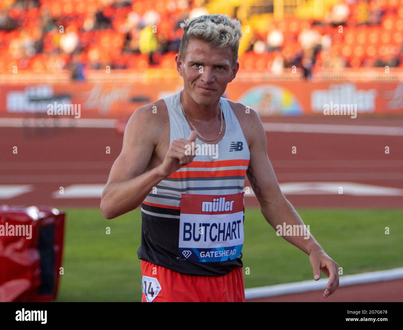 Gateshead, England, UK. 13th July, 2021. Andrew Butchart of Great ...