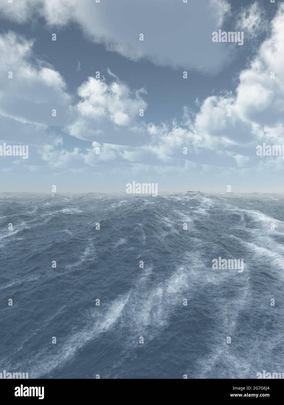 Ocean with blue sky and clouds Stock Photo - Alamy