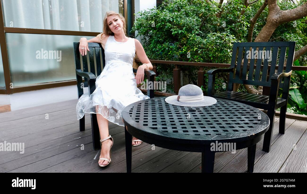 Eastern European Caucasian woman middle aged blonde hair light skin ...