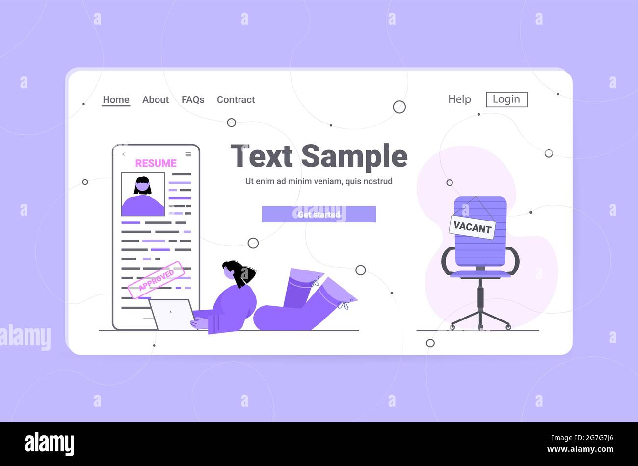 hr manager choosing cv portfolio of job candidate resume with stamp ...