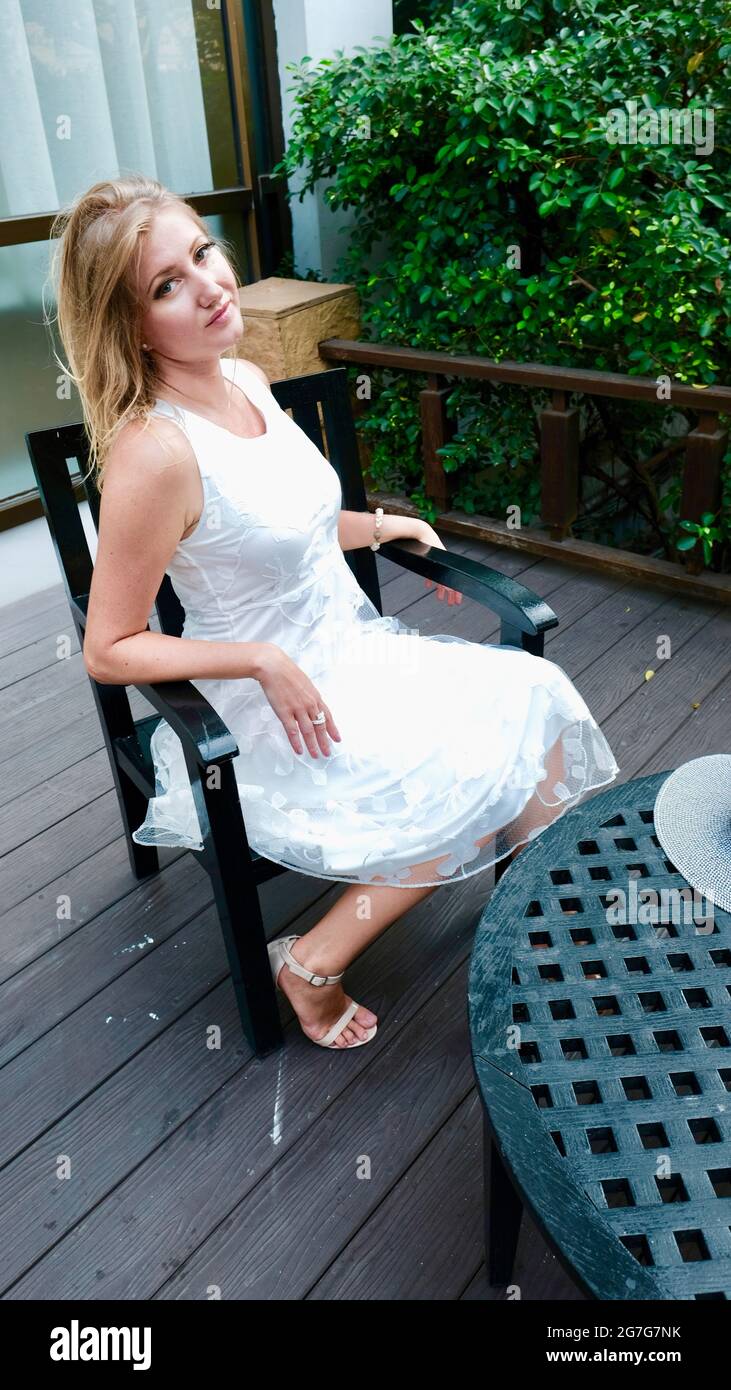 Eastern European Caucasian woman middle aged blonde hair light skin ...