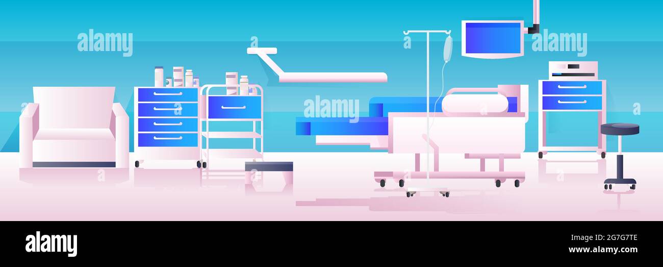 modern clinic furniture intensive therapy room empty no people hospital ...