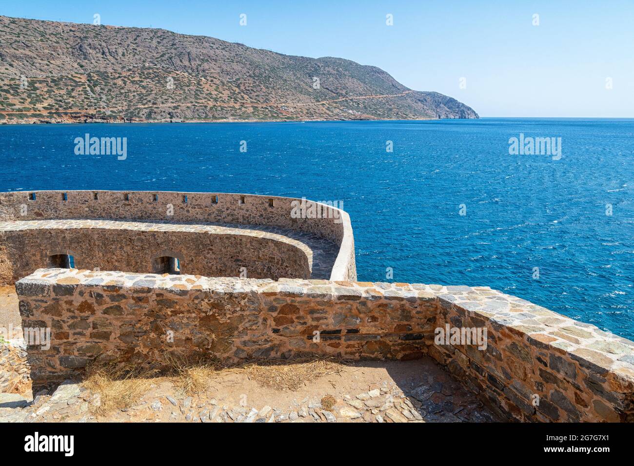 The fortress and leper colony of Spinalonga on Crete in Greece Stock ...