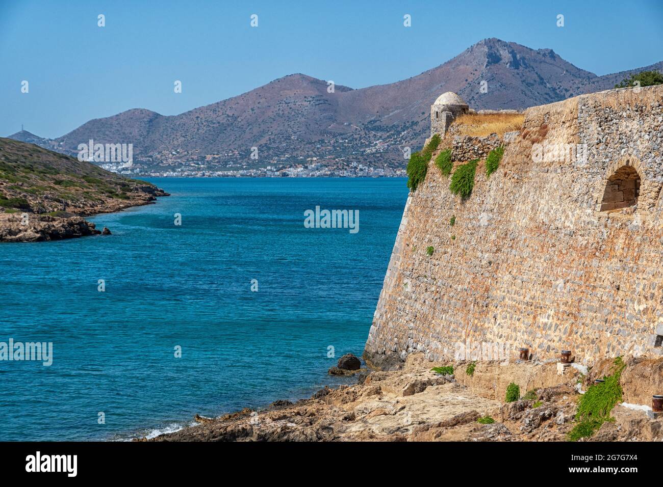 The fortress and leper colony of Spinalonga on Crete in Greece Stock ...