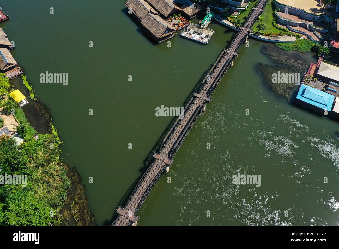 Aerial view river kwai bridge hi-res stock photography and images - Alamy