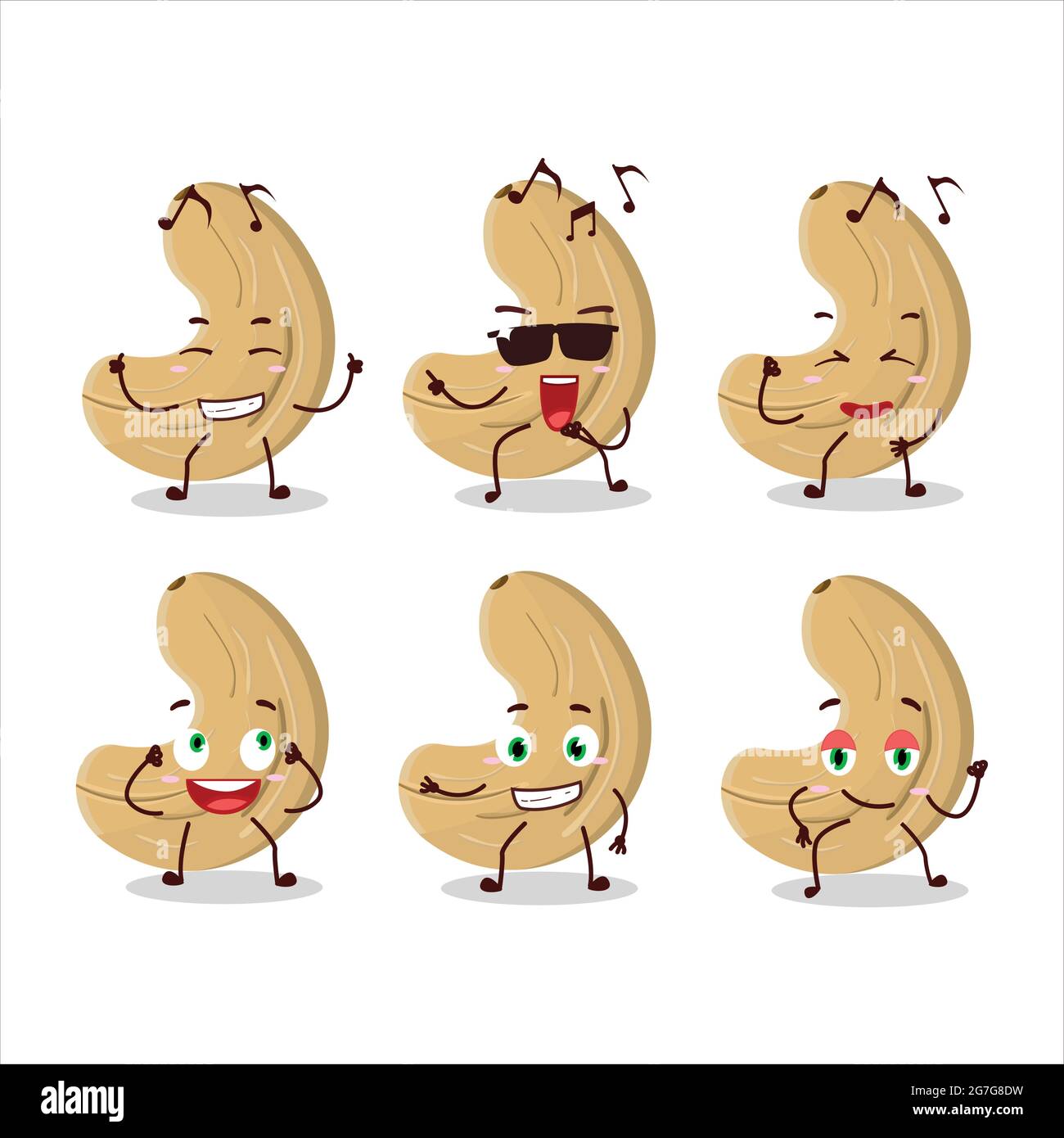 An image of cashew nuts dancer cartoon character enjoying the music ...