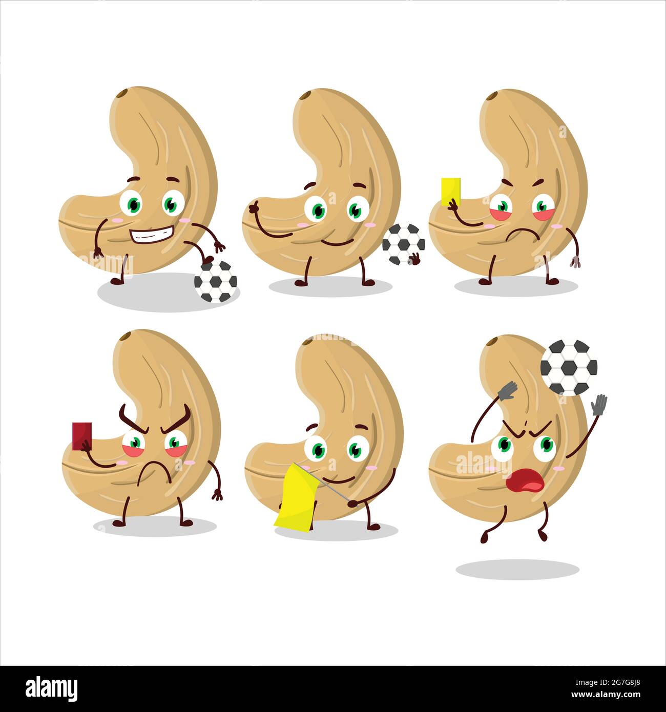 Cashew nuts cartoon character working as a Football referee. Vector ...