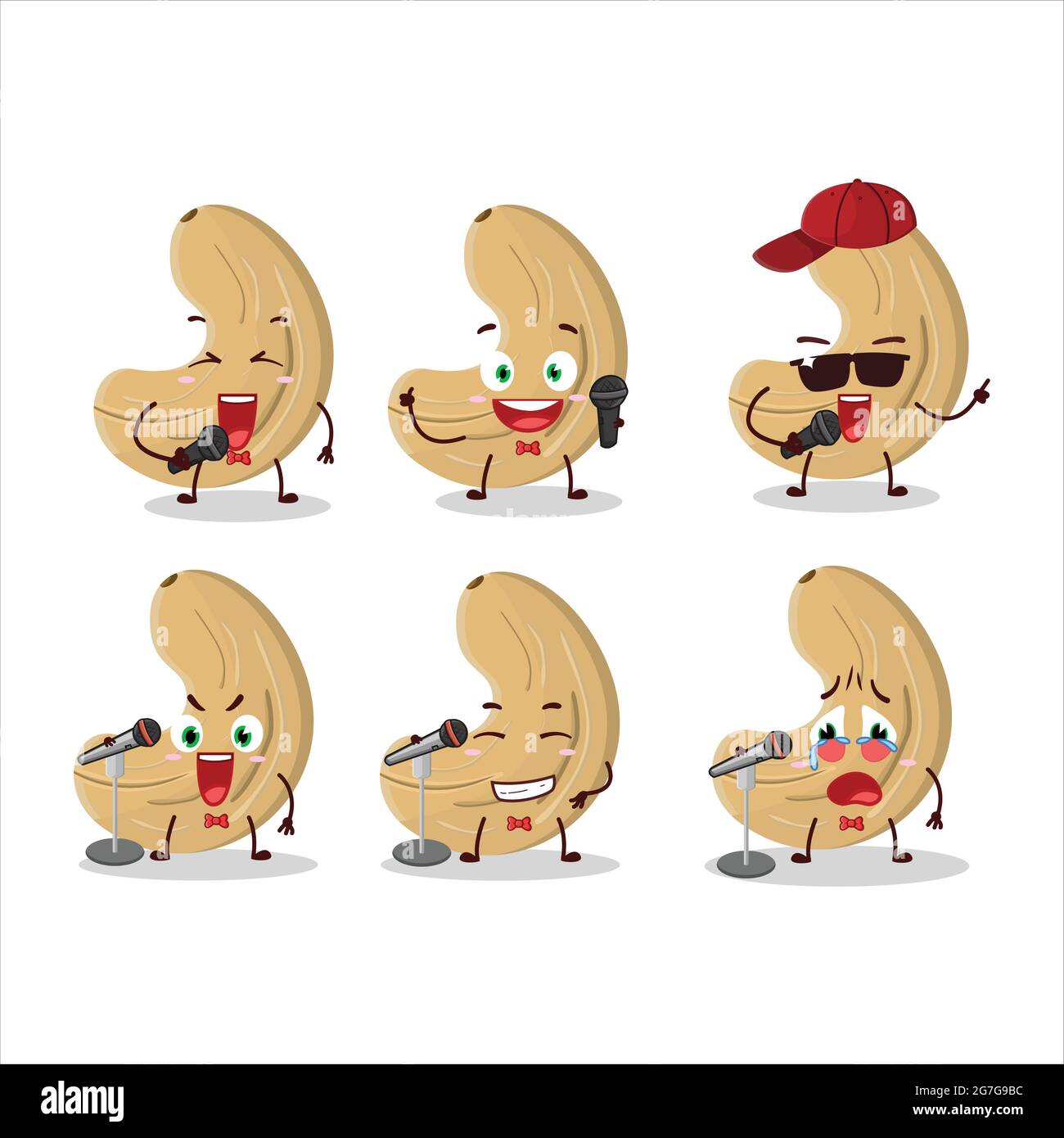 A Cute Cartoon design concept of cashew nuts singing a famous song ...