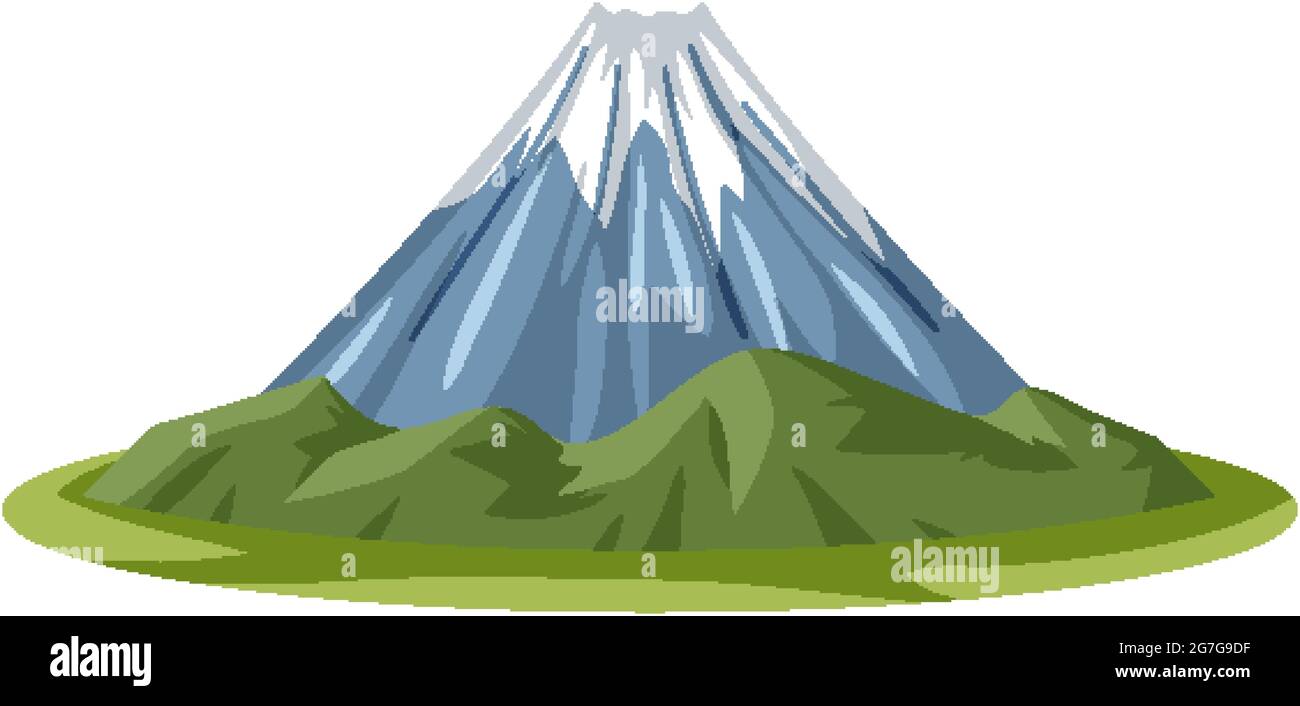 Mount Fuji in cartoon style isolated on white background illustration ...