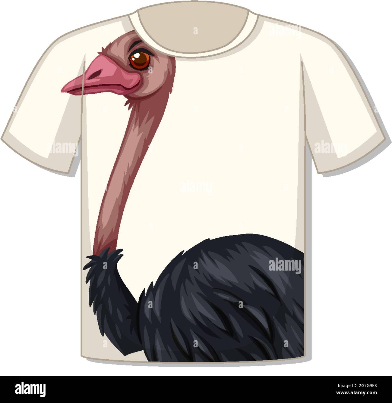 Front of t-shirt with ostrich template illustration Stock Vector Image ...