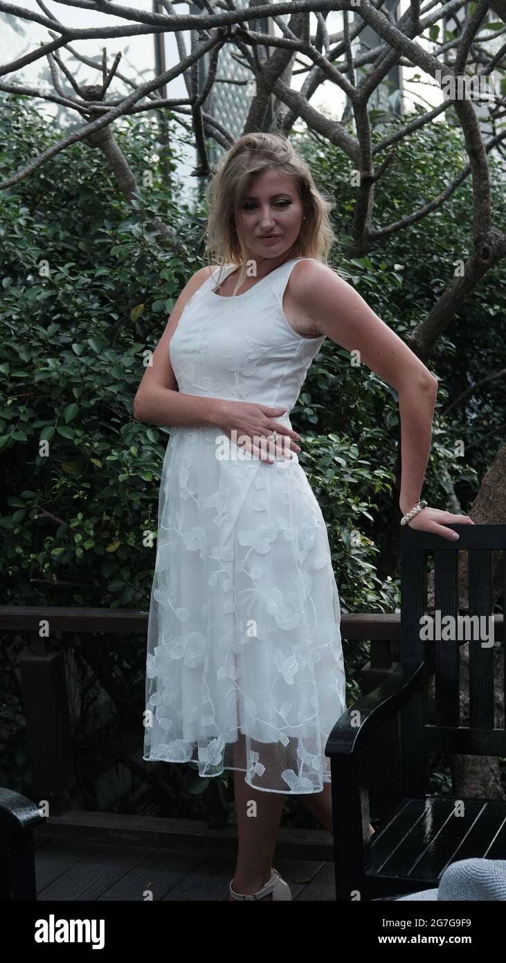 Eastern European Caucasian woman middle aged blonde hair light skin ...