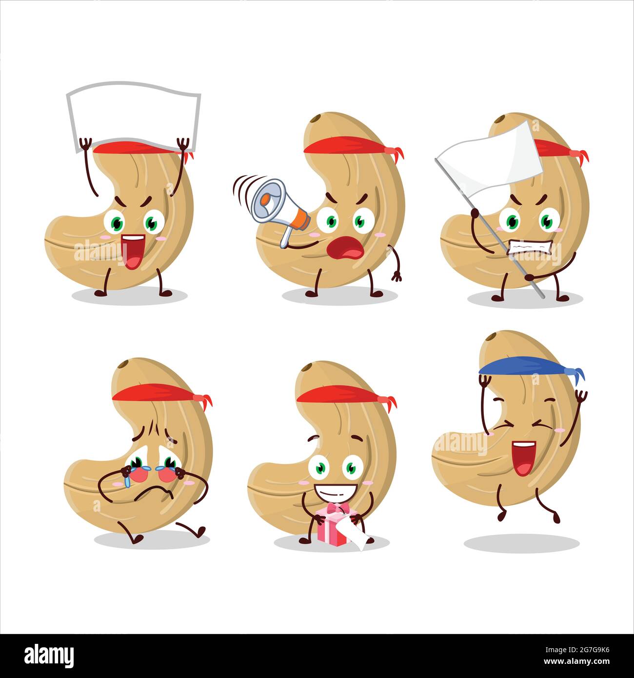 Mascot design style of cashew nuts character as an attractive supporter ...