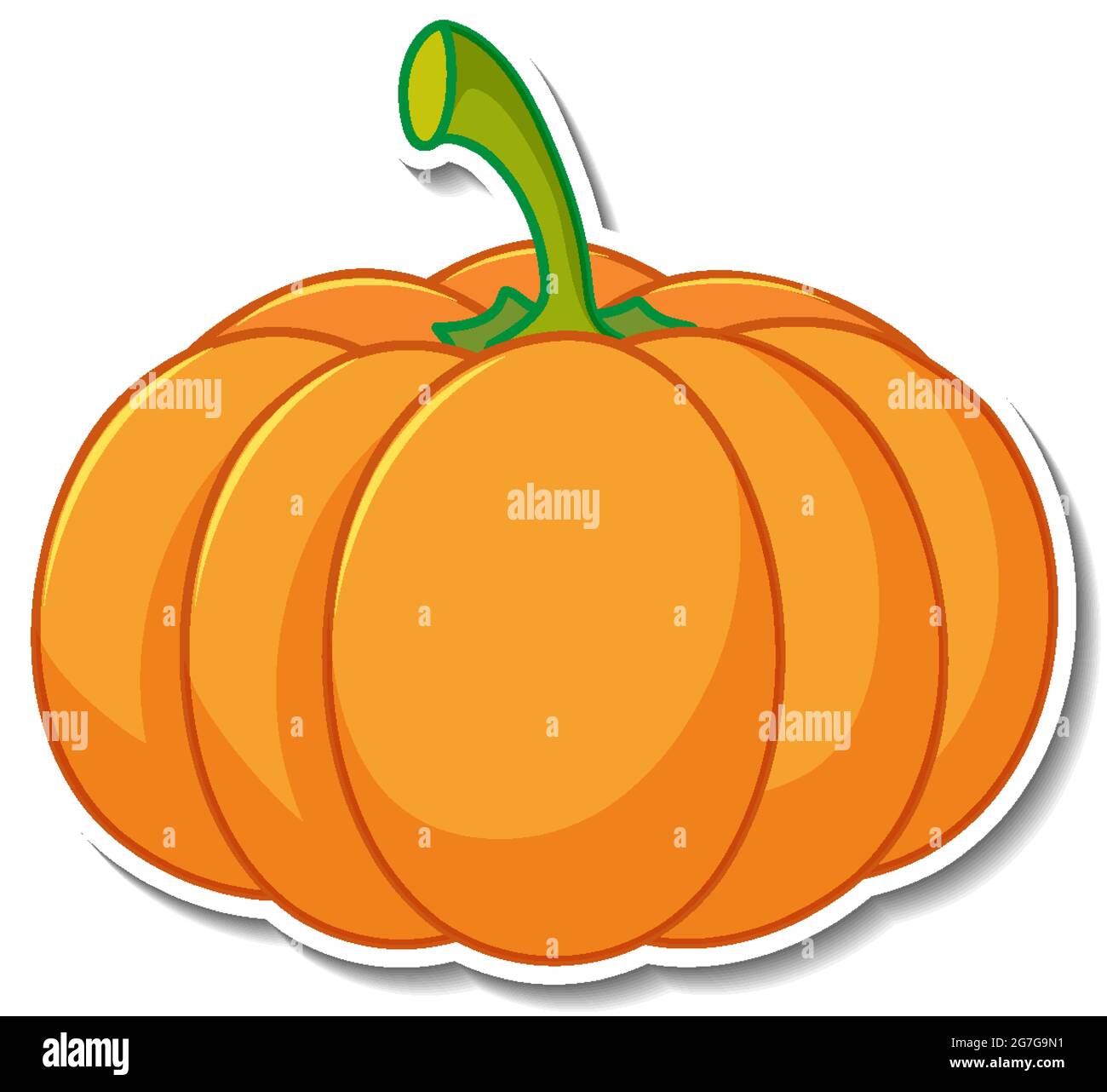 Pumpkin sticker on white background illustration Stock Vector Image ...