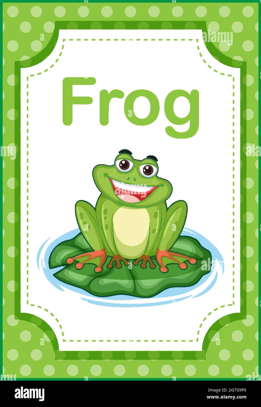 Vocabulary flashcard with word Frog illustration Stock Vector Image ...