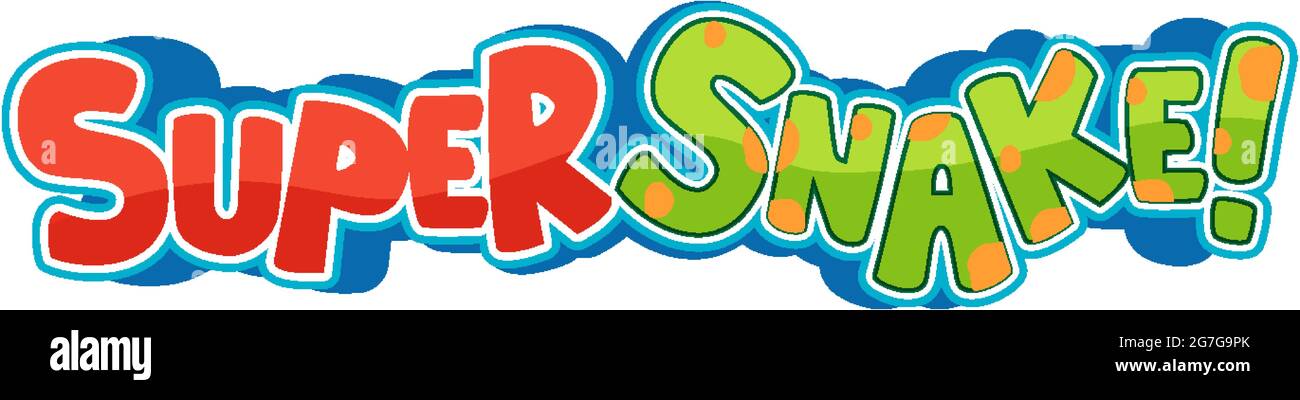 Font sticker design with Super Snake word illustration Stock Vector ...