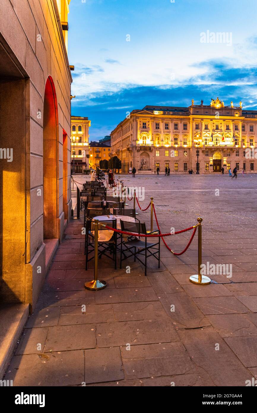 One night in Trieste. Atmospheres of Central Europe Stock Photo - Alamy