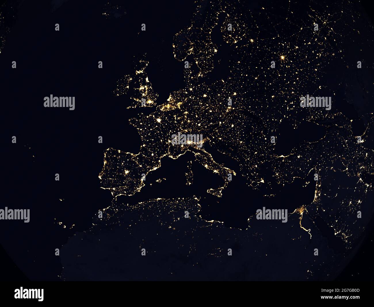 Earth at night from space Stock Photo - Alamy