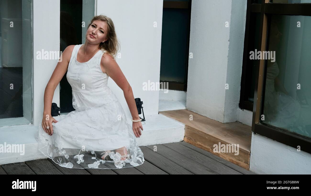 Eastern European Caucasian woman middle aged blonde hair light skin ...