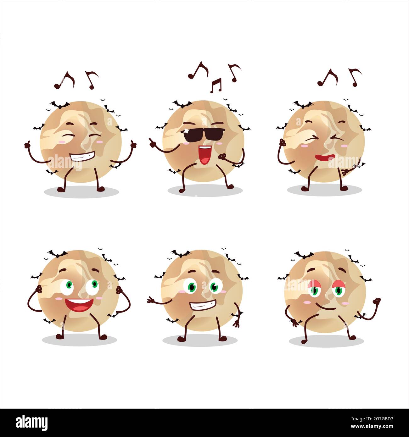 An image of halloween moon dancer cartoon character enjoying the music ...